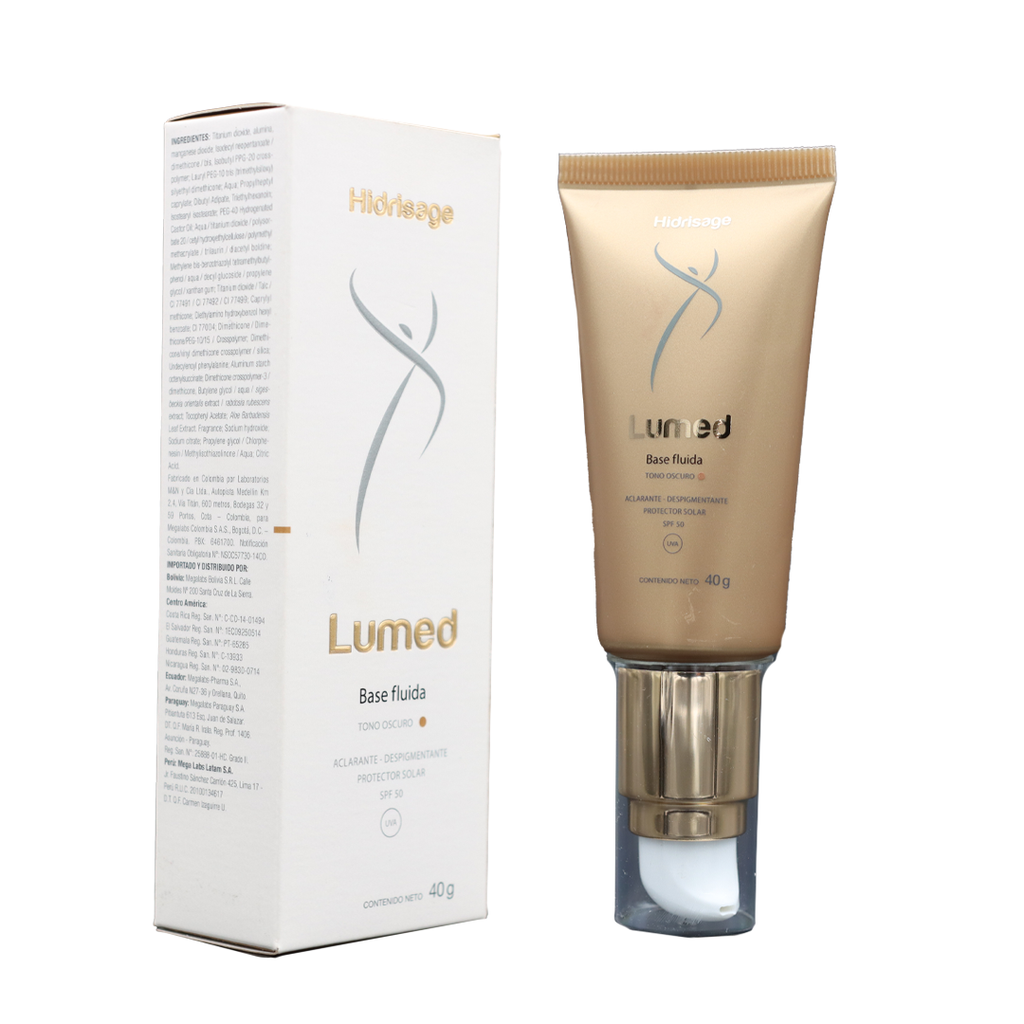 HIDRISAGE LUMED BASE FLUIDA TONO OSCURO 40G | DermaZona